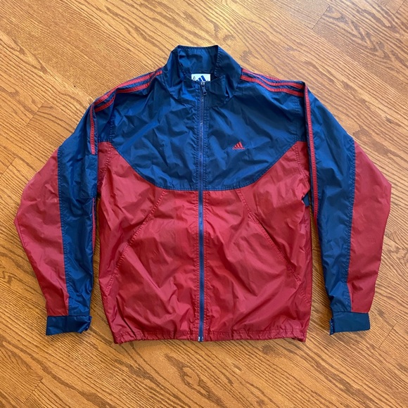 adidas | Jackets & Coats | Vintage Adidas Windbreaker Jacket Redblue ...
